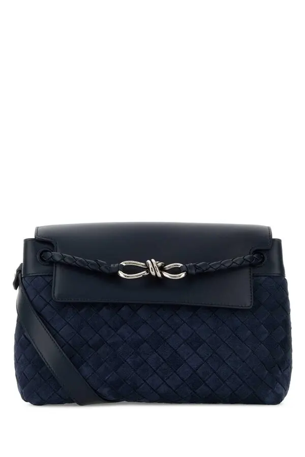 Bottega Veneta Navy Suede Small Andiamo Crossbody Bag - Blue