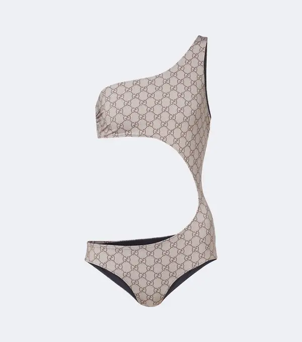 Gucci Gg Cutout Swimsuit - Beige