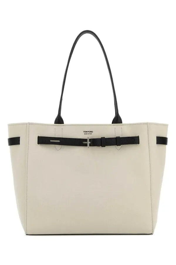 TOM FORD Ivory Canvas Shopping Bag
