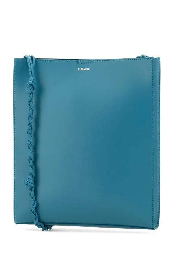 JIL SANDER Turquoise Leather Medium Tangle Crossbody Bag