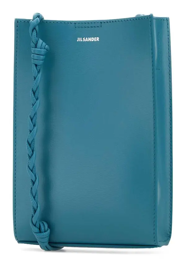 JIL SANDER Turquoise Leather Small Tangle Shoulder Bag