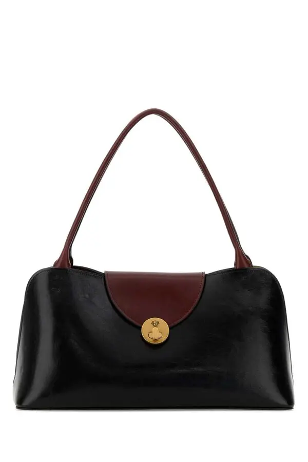 Versace Leather Medium Shoulder Bag - Black