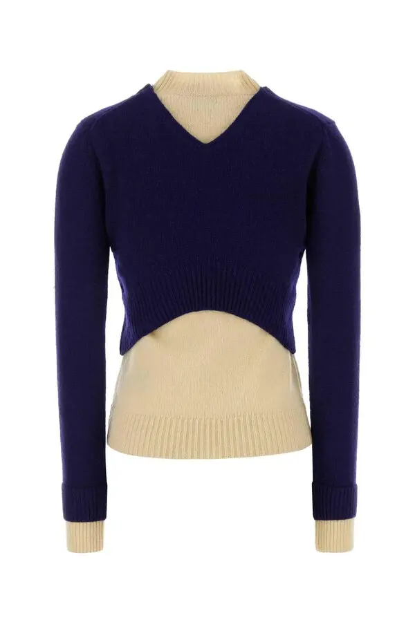 JIL SANDER Navy Wool Blend Sweater