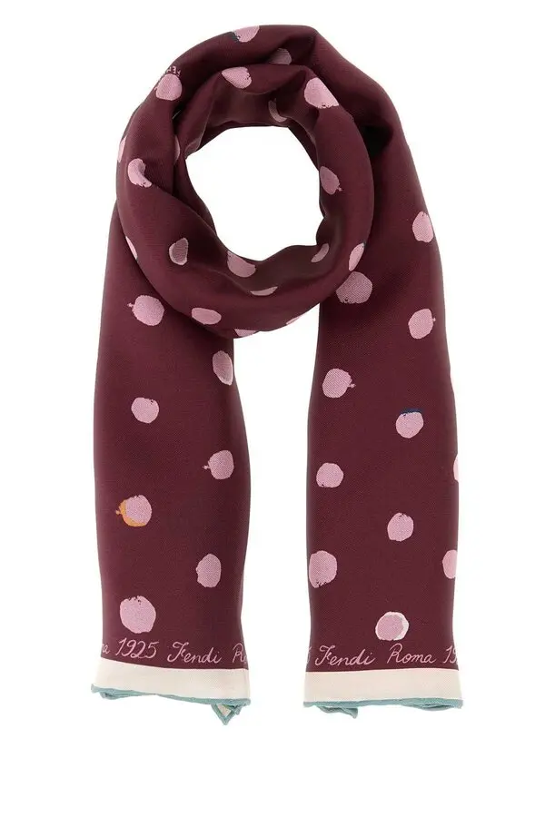 Fendi Printed Silk Reversible Foulard