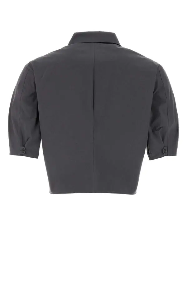 JIL SANDER Dark Grey Poplin Shirt - Gray