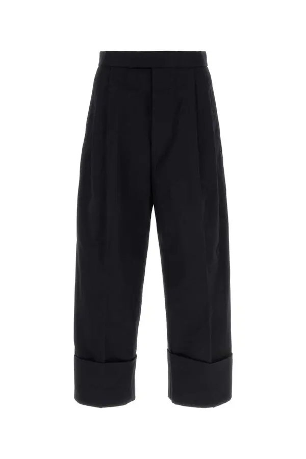 Thom Browne Navy Cotton Wide-leg Pant