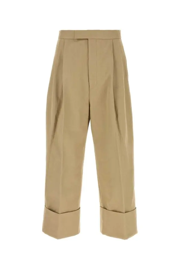 Thom Browne Beige Cotton Wide-leg Pant - Brown