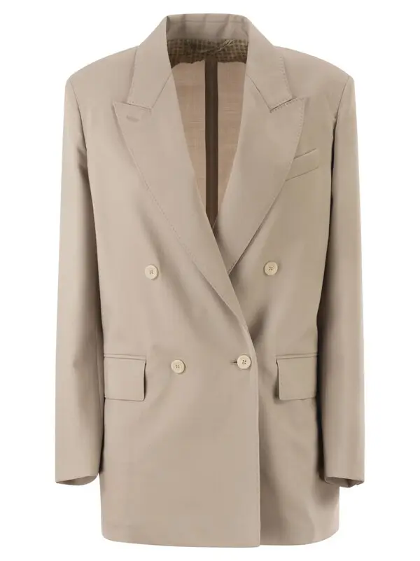 Max Mara Mitico Wool, Mohair, And Silk Double-breasted Blazer - Cream