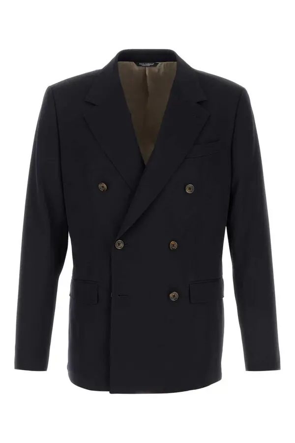 Dolce & Gabbana Black Stretch Wool Blazer