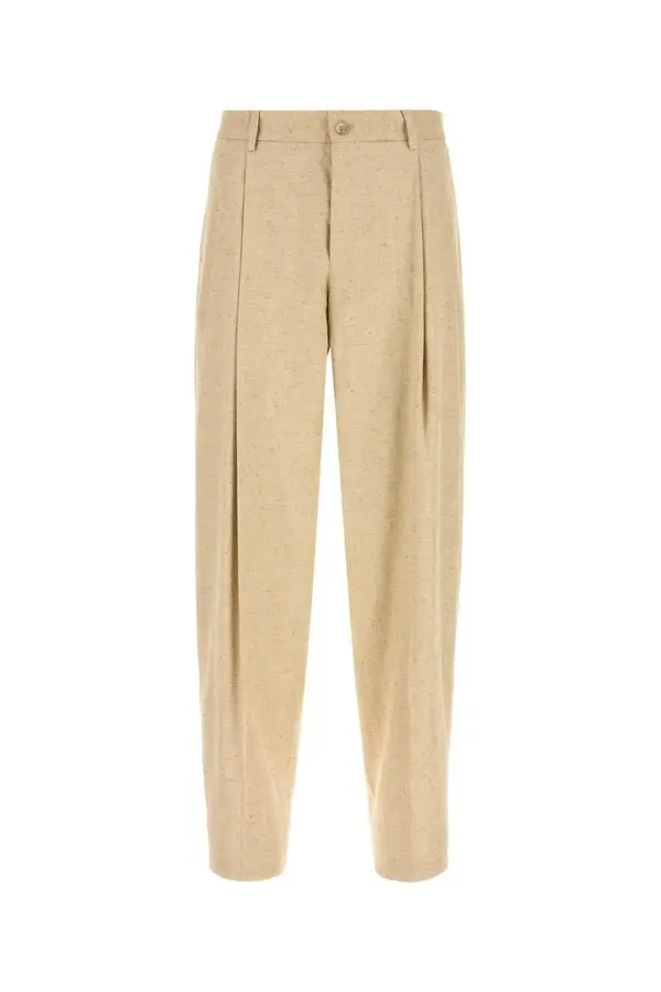Dolce & Gabbana Sand Tweed Wide-leg Pant