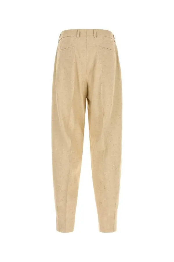 Dolce & Gabbana Sand Tweed Wide-leg Pant