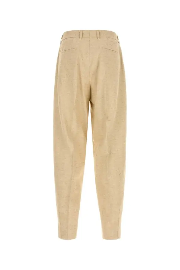 Dolce & Gabbana Sand Tweed Wide-leg Pant