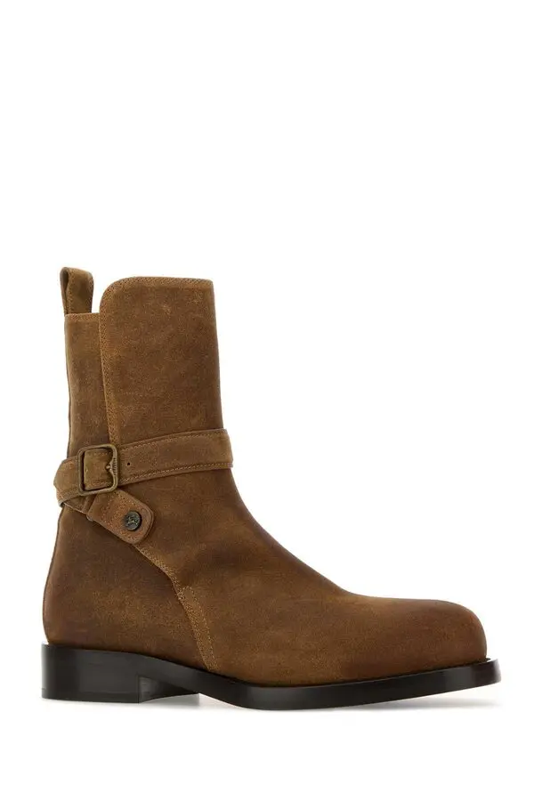 Burberry Camel Suede Ledges Ankle Boots