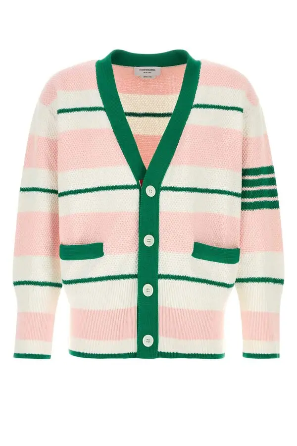Thom Browne Striped Cotton Cardigan - Multicolor