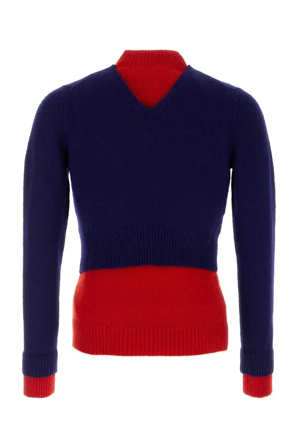 JIL SANDER Two-tone Wool Blend Sweater