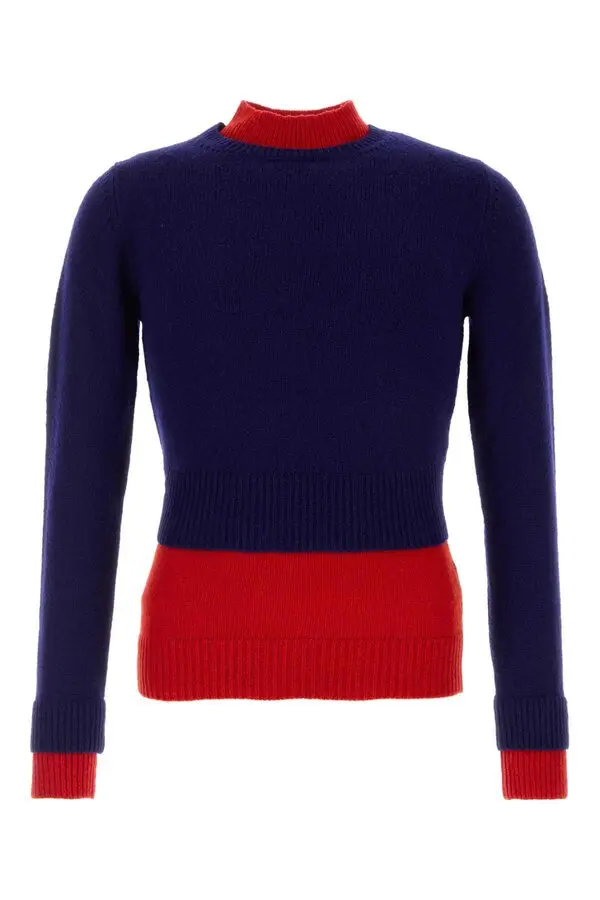 JIL SANDER Two-tone Wool Blend Sweater - Multicolor