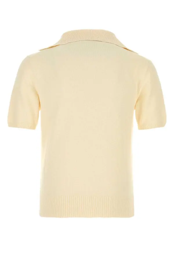 Dolce & Gabbana Cream Cotton Blend Polo Shirt