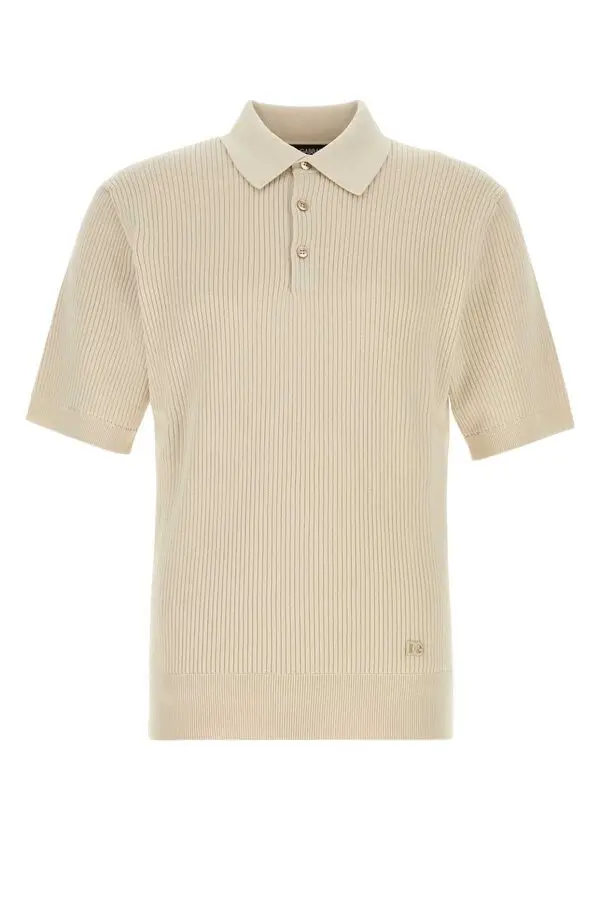 Dolce & Gabbana Sand Cotton Polo Shirt