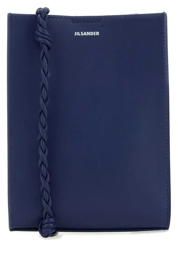 JIL SANDER Navy Leather Small Tangle Shoulder Bag - Blue