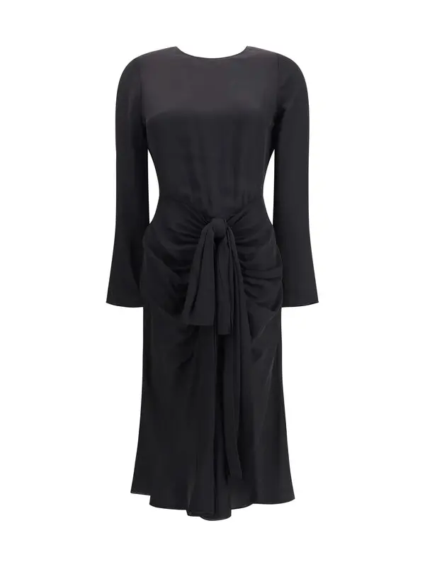 Alaïa Draped Viscose Dress - Black