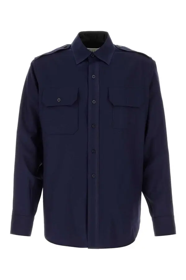 MAISON MARGIELA Navy Wool Shirt