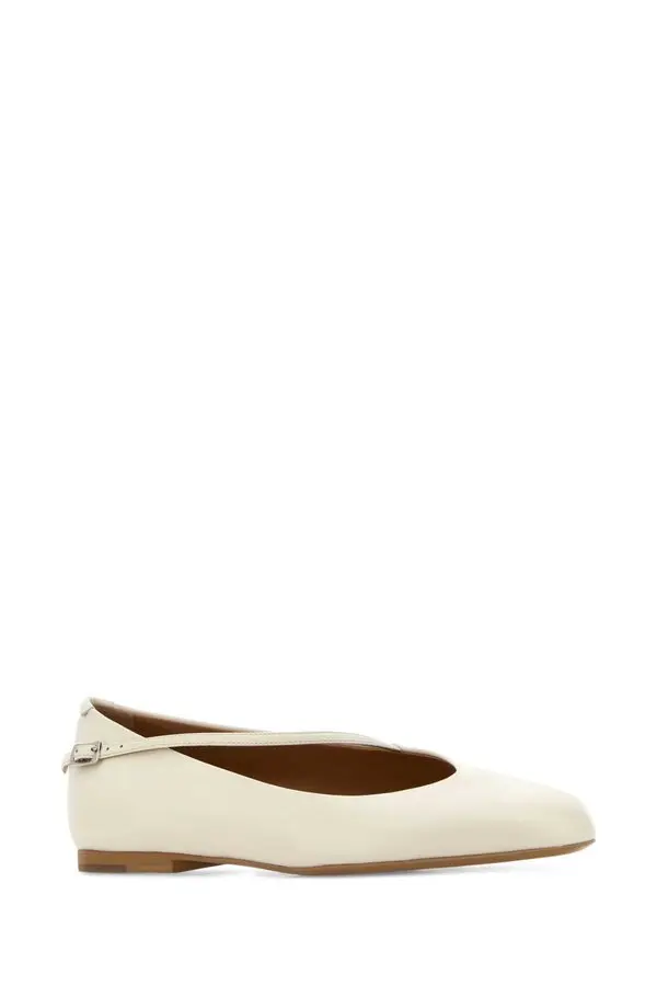 JIL SANDER Leather Elyss Ballerinas - White