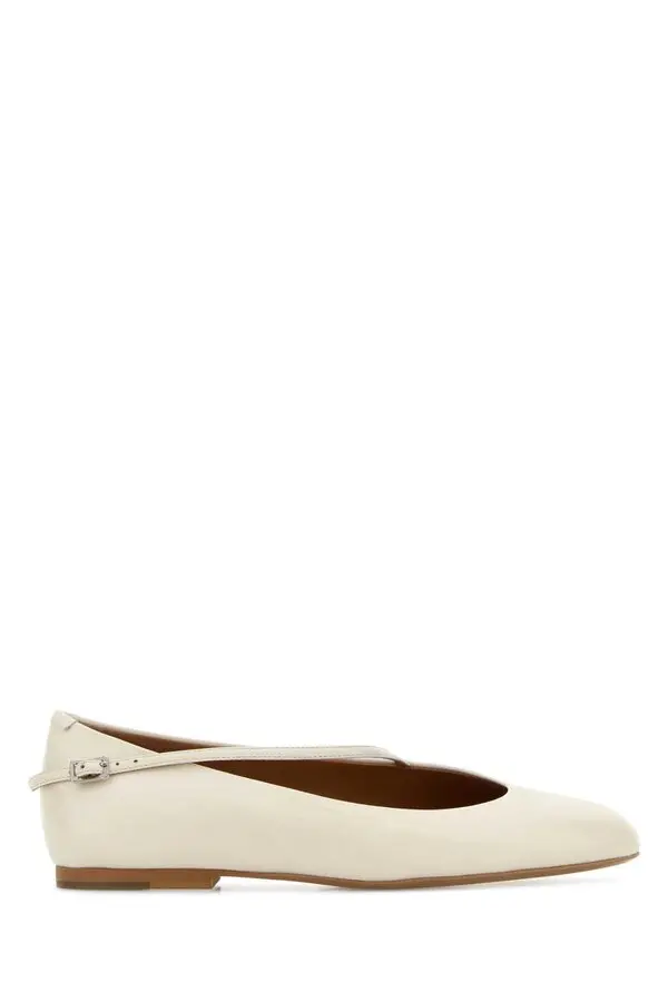 JIL SANDER Leather Elyss Ballerinas - White