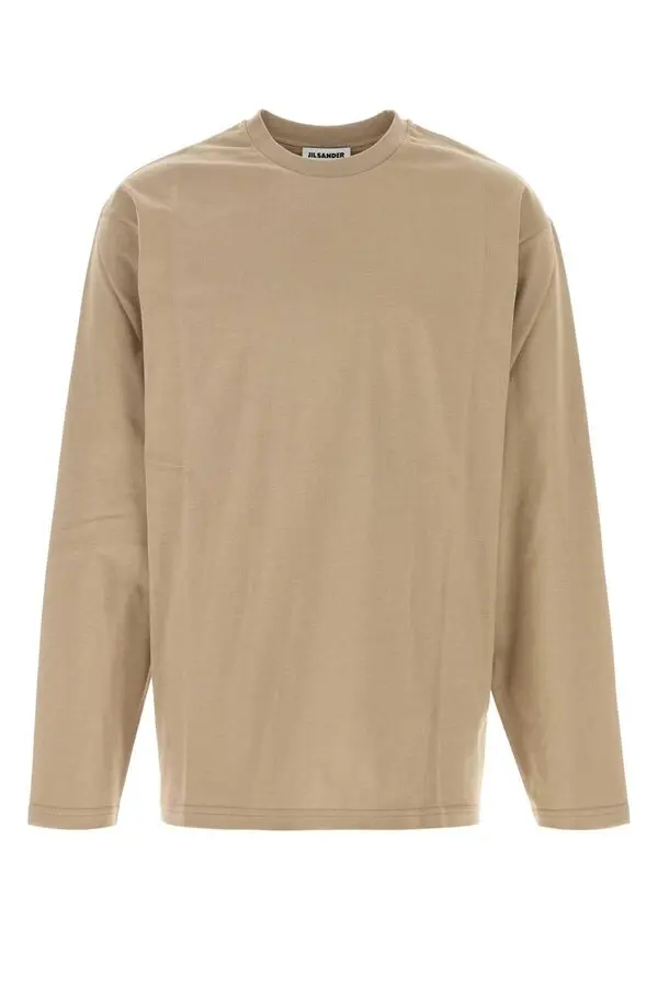 JIL SANDER Camel Cotton T-shirt - Brown
