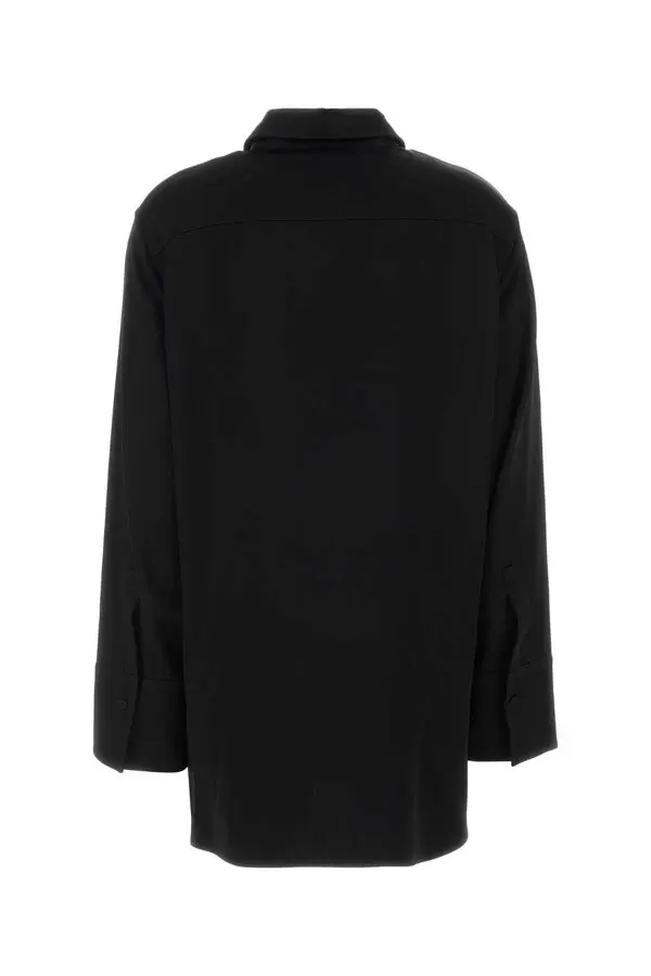 JIL SANDER Satin Oversize Shirt - Black