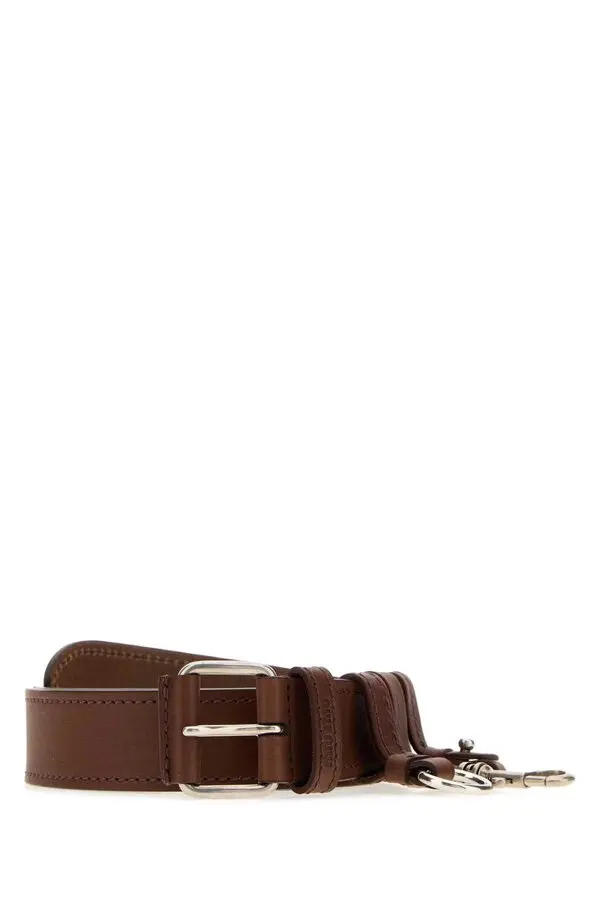 Miu Miu Leather Belt - Brown