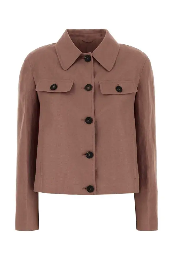 Brunello Cucinelli Antiqued Linen Jacket - Pink