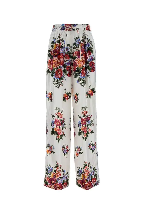 Dolce & Gabbana Printed Twill Wide-leg Pant
