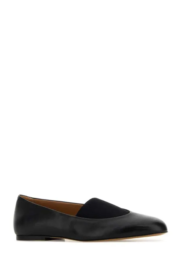 JIL SANDER Leather Elyss Ballerinas - Black