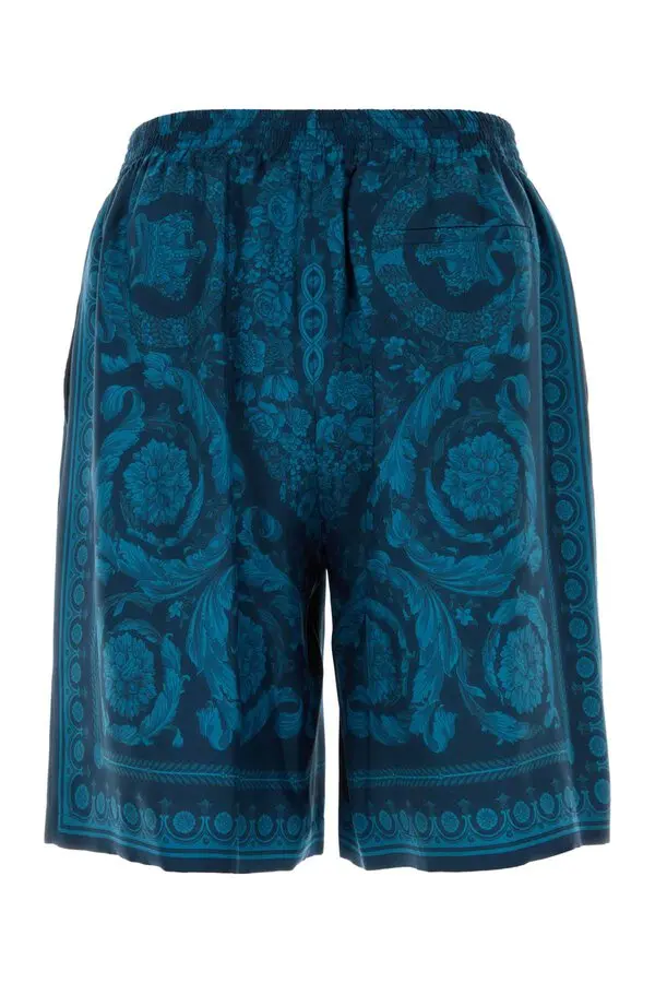 Versace Printed Silk Bermuda Shorts