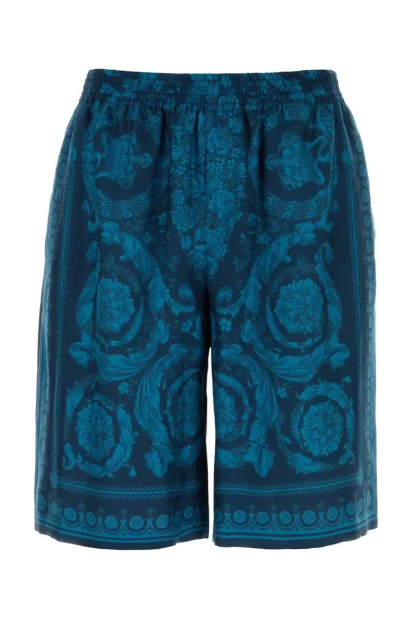 Versace Printed Silk Bermuda Shorts - Multicolor