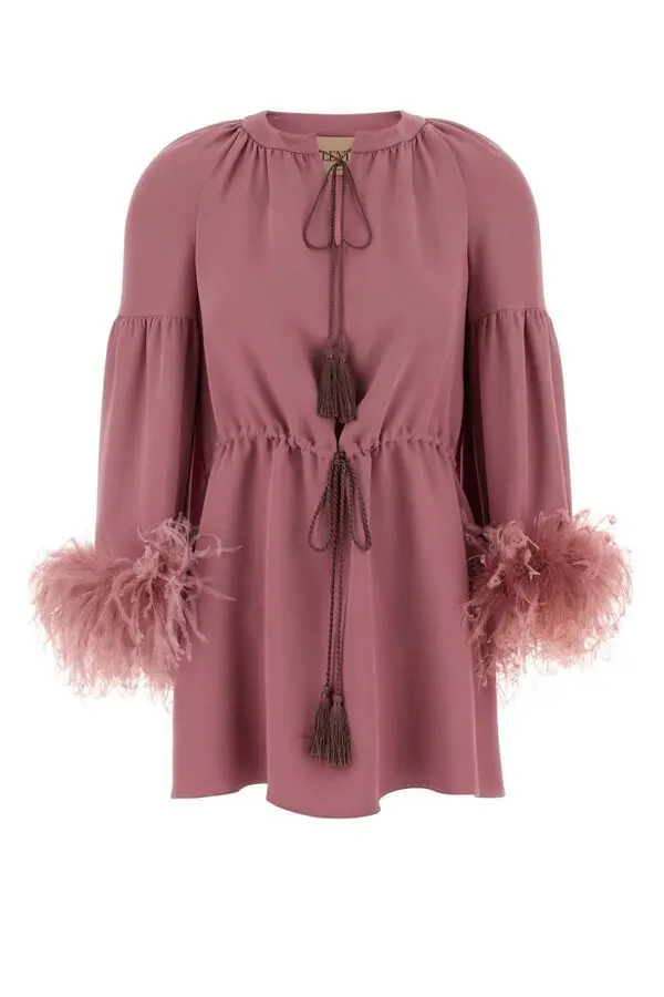 Valentino Garavani Antiqued Crepe Couture Blouse - Pink