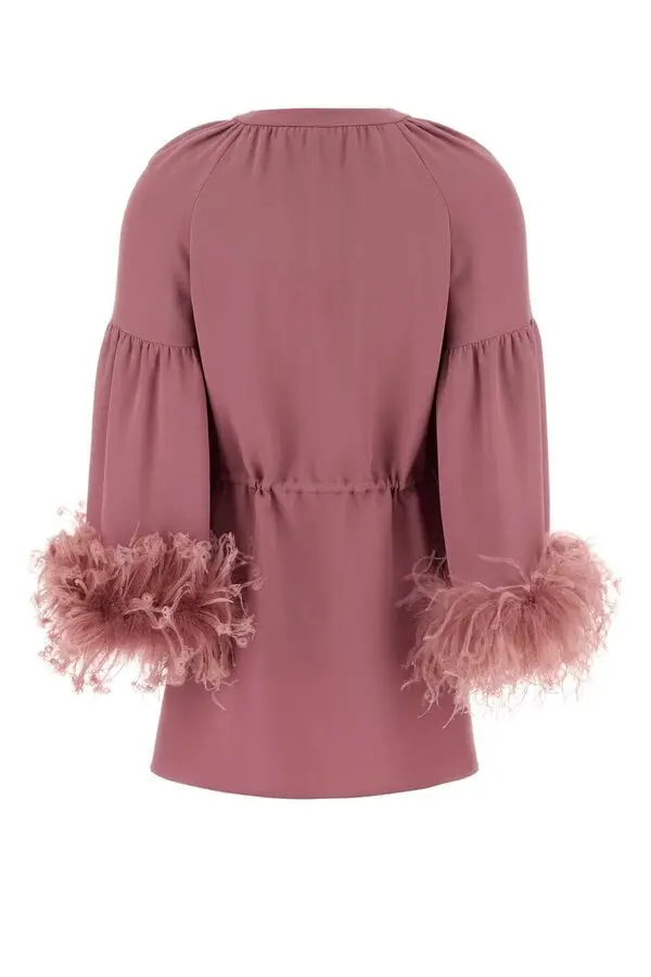 Valentino Garavani Antiqued Crepe Couture Blouse - Pink