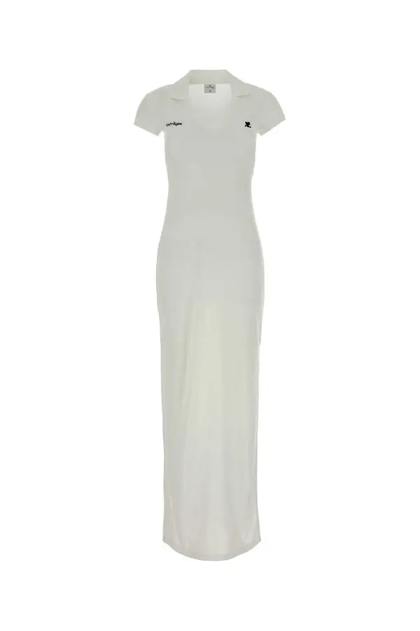 COURREGES Polyester Polo Dress - White