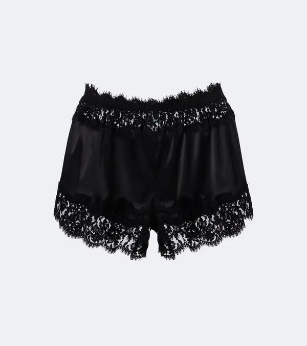 Dolce & Gabbana Lace-trimmed Silk And Cotton-blend Shorts