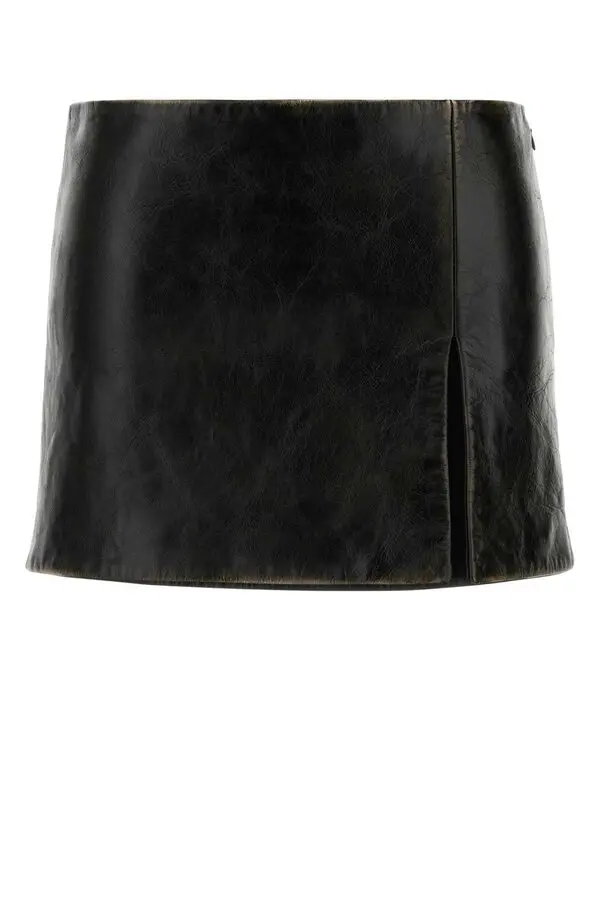 Miu Miu Leather Mini Skirt