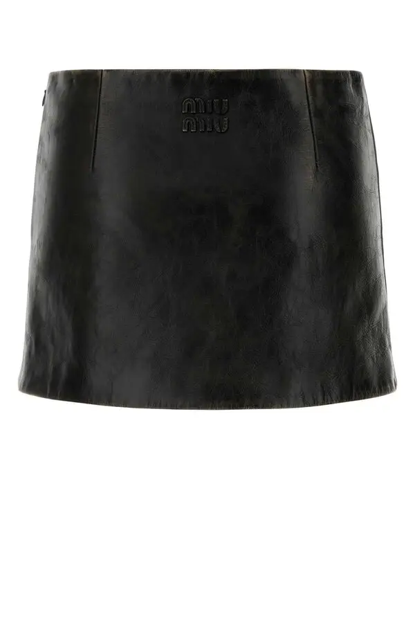Miu Miu Leather Mini Skirt