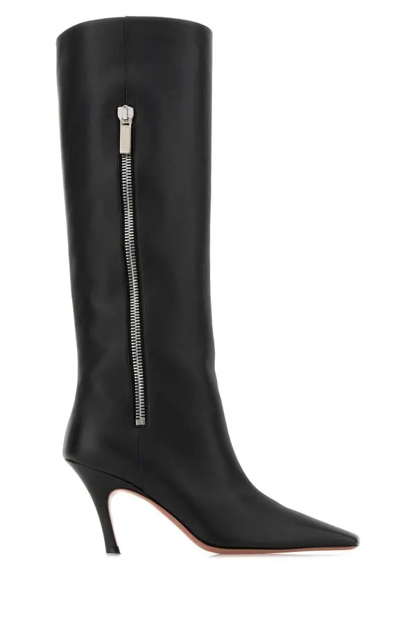 Amina Muaddi Leather Mona Boots