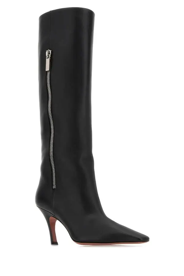 Amina Muaddi Leather Mona Boots
