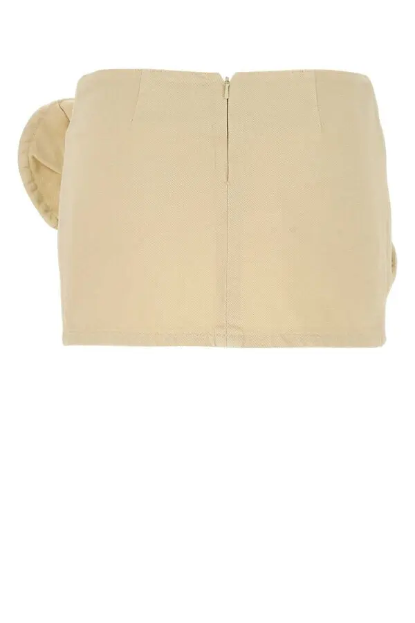 Magda Butrym Cream Denim Mini Skirt