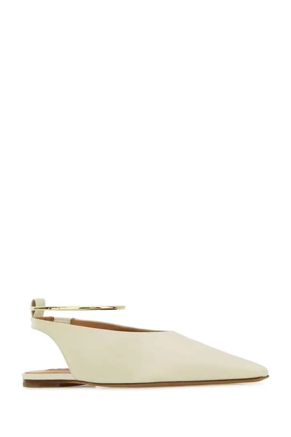 JIL SANDER Ivory Leather Ballerinas
