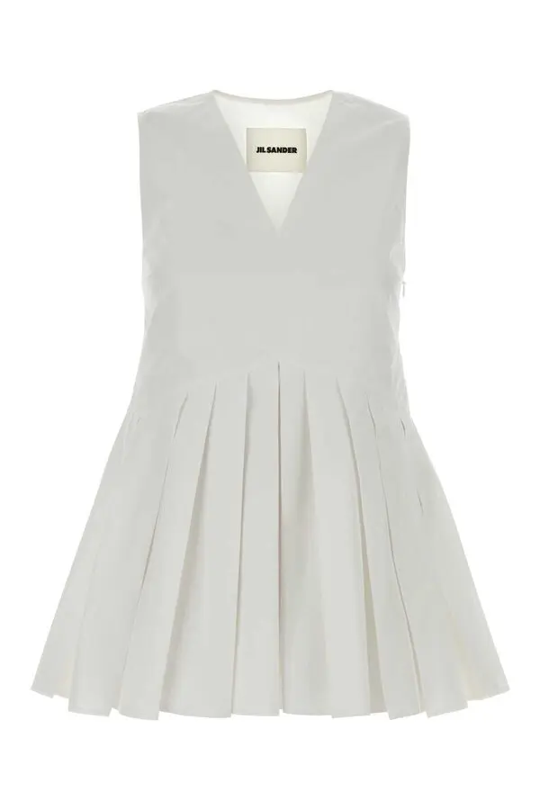 JIL SANDER Poplin Top - White