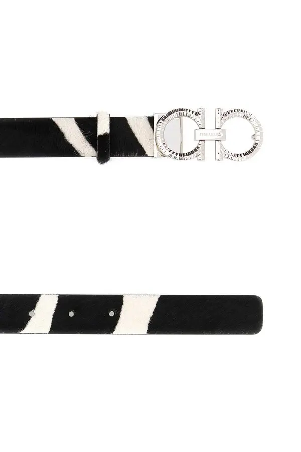 FERRAGAMO Printed Calf Hair Reversible Belt - Multicolor
