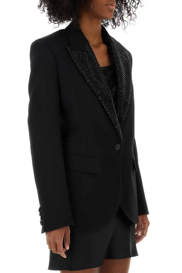 Stella McCartney Wool Embellished Blazer - Black