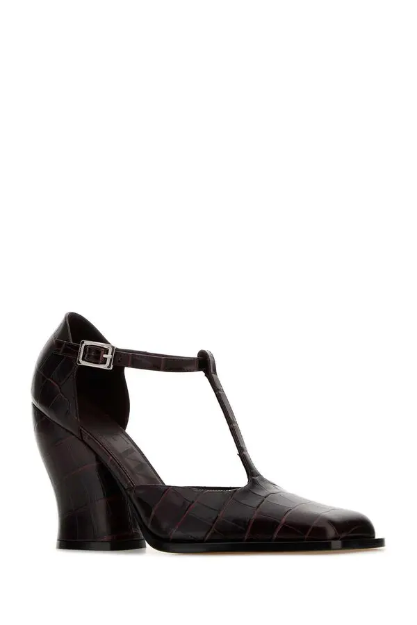 Loewe Burgundy Leather Onda Pumps