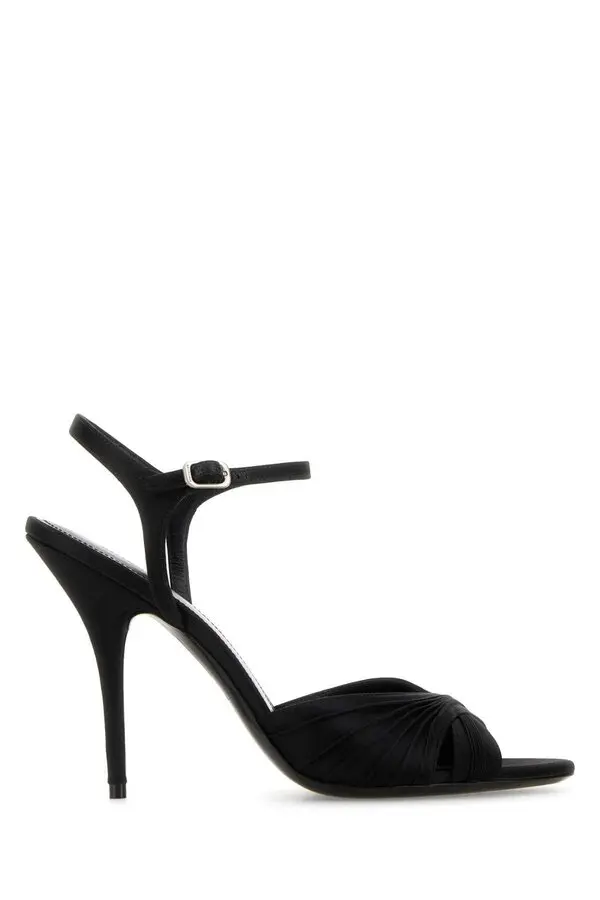 Balenciaga Satin Dynastie Sandals - Black